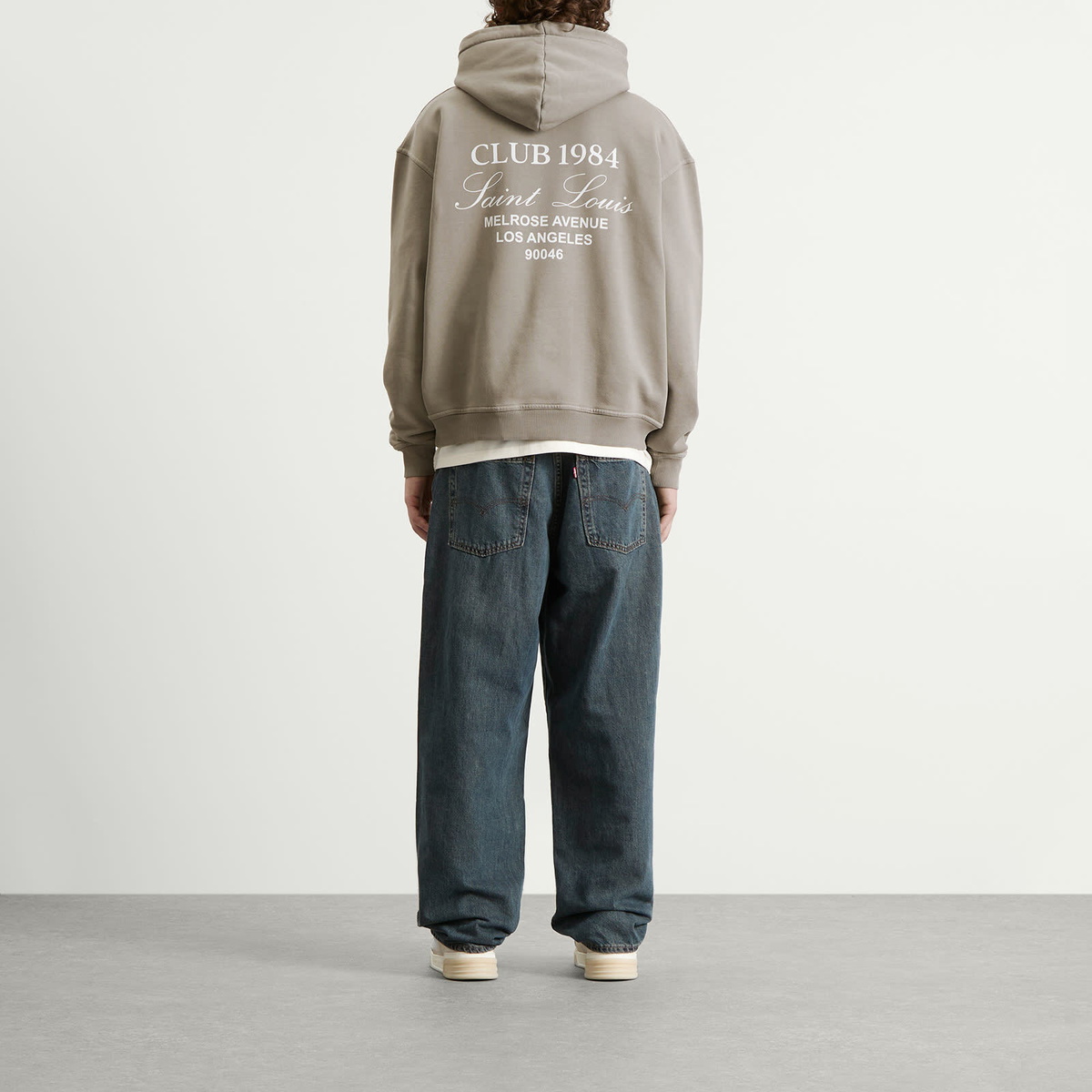 Club 1984 Men's Melrose Hoodie in Light Washed Grey Club 1984