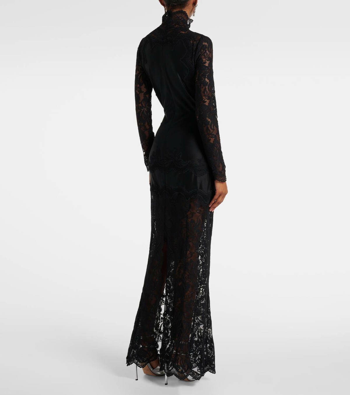 Rabanne Lace-trimmed maxi dress Paco Rabanne