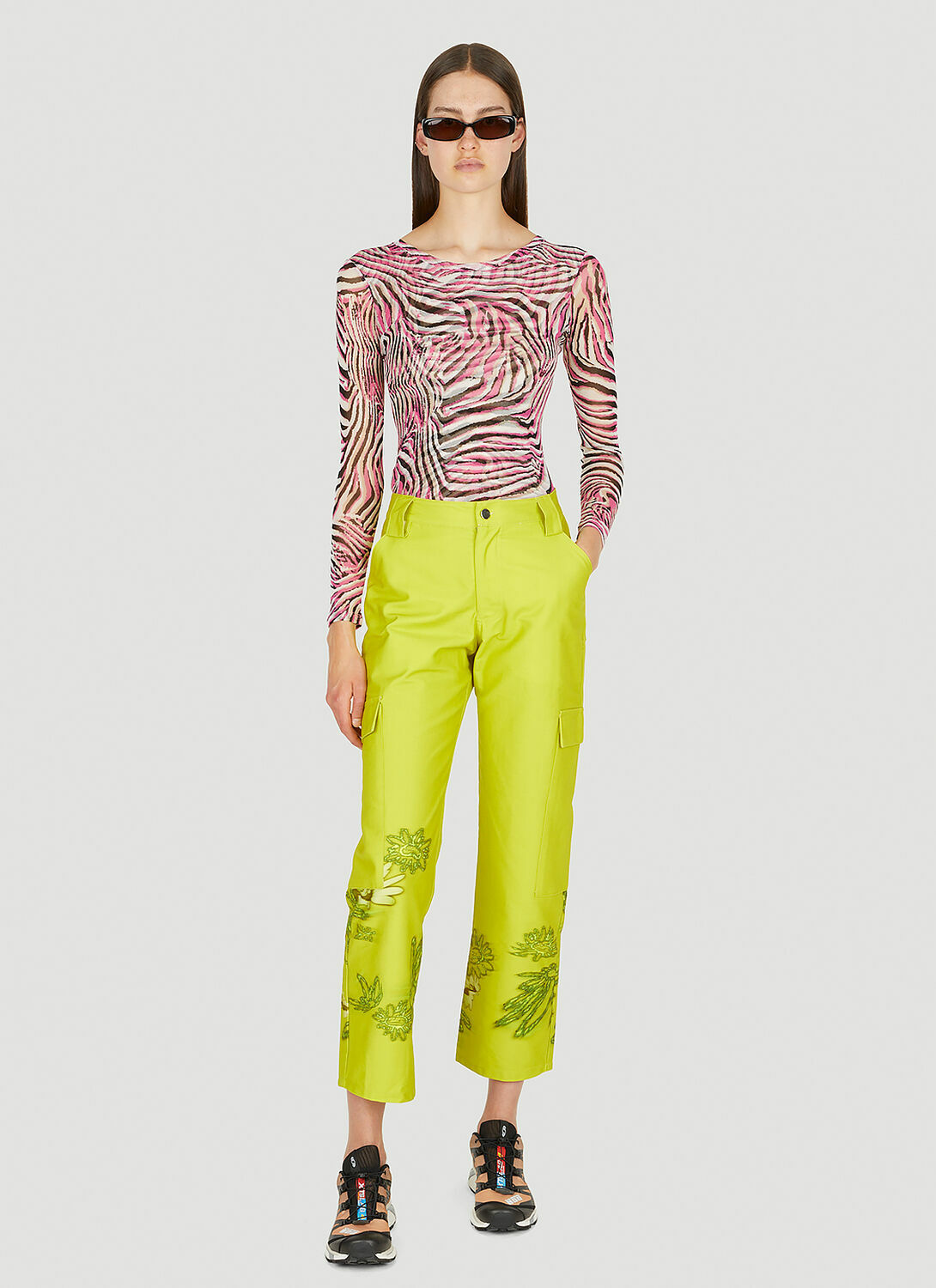 Collina Strada Cardio Animal Print Crewneck Top Collina Strada