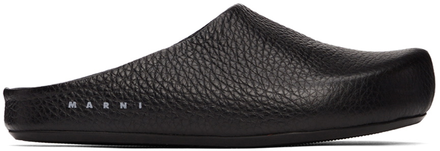 Marni Black Calfskin Fussbett Sabot Clogs Marni