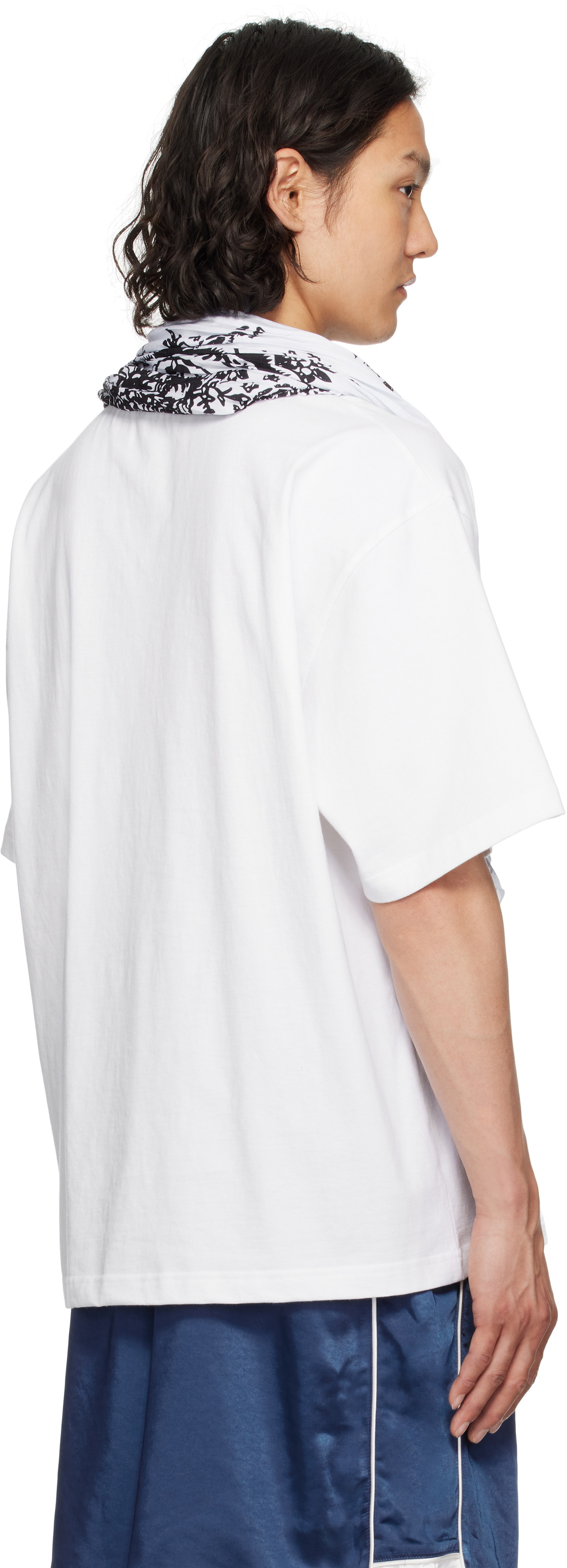 We11done White Wrinkled Muffler T-shirt We11done