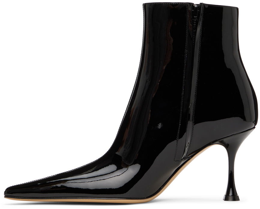 MACH & MACH Black Crystal Heart Boots MACH & MACH