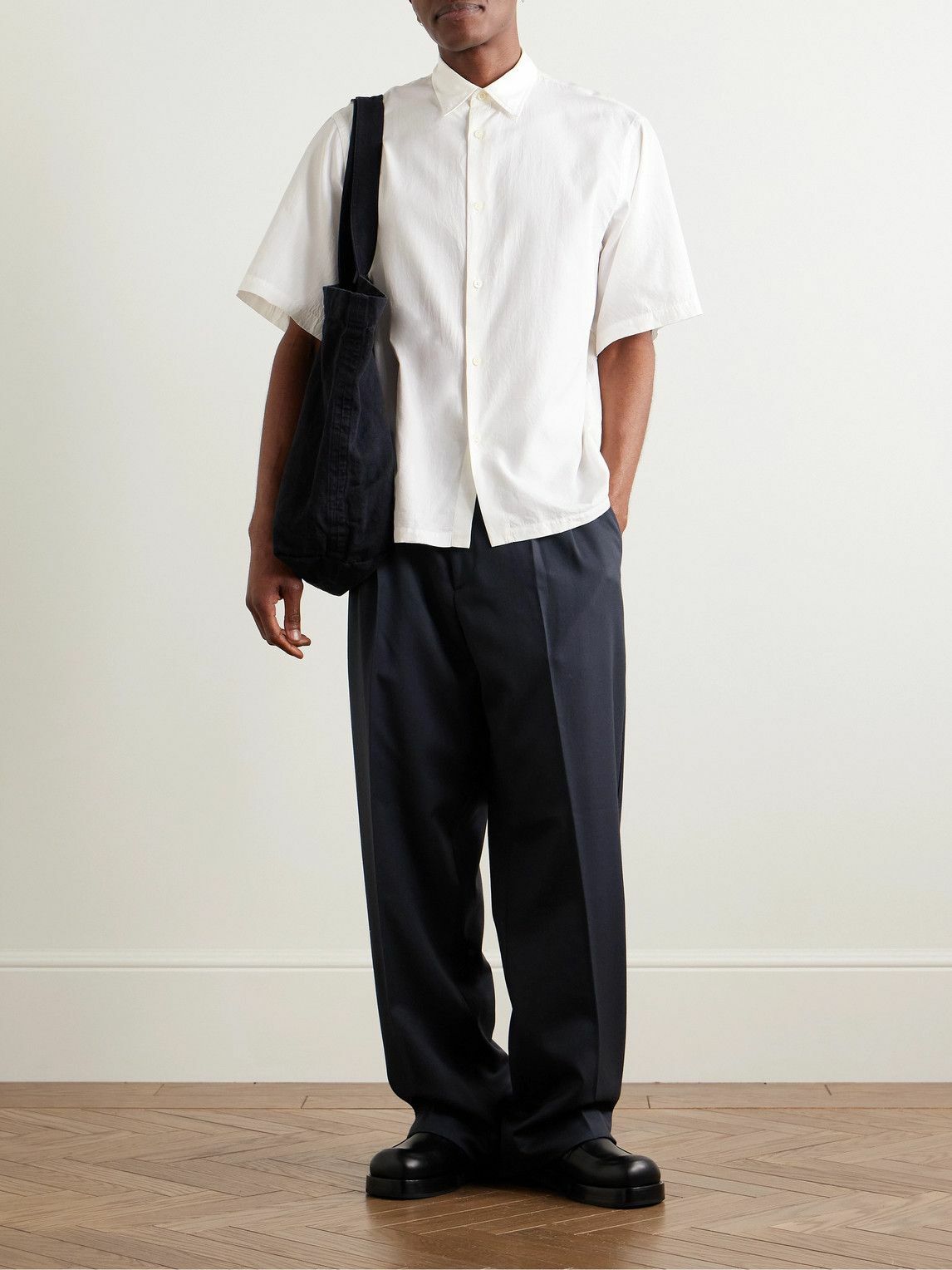 Kaptain Sunshine - Cotton and Silk-Blend Twill Shirt - White Kaptain ...