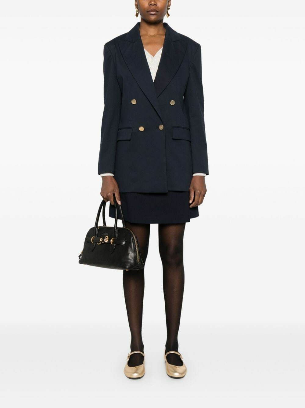 PAROSH - Crew Cotton Blend Blazer Jacket Parosh