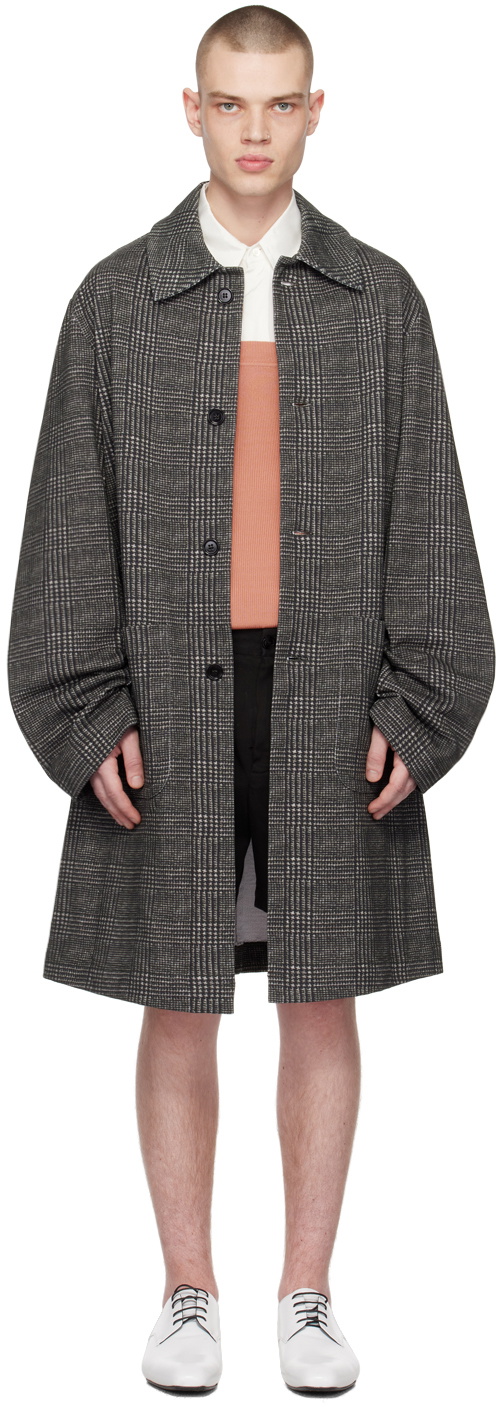 Dries Van Noten Gray Check Coat Dries Van Noten
