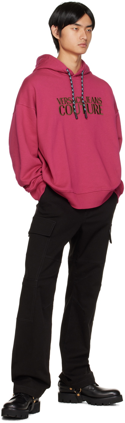 Versace Jeans Couture Pink Drawstring Hoodie Versace