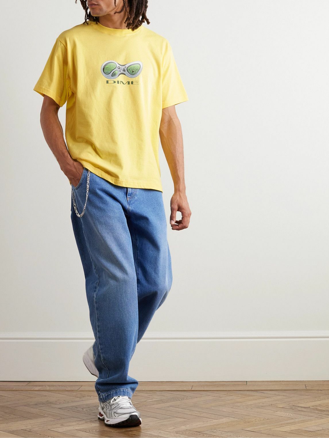 DIME - Winamp Logo-Print Cotton-Jersey T-Shirt - Yellow Dime