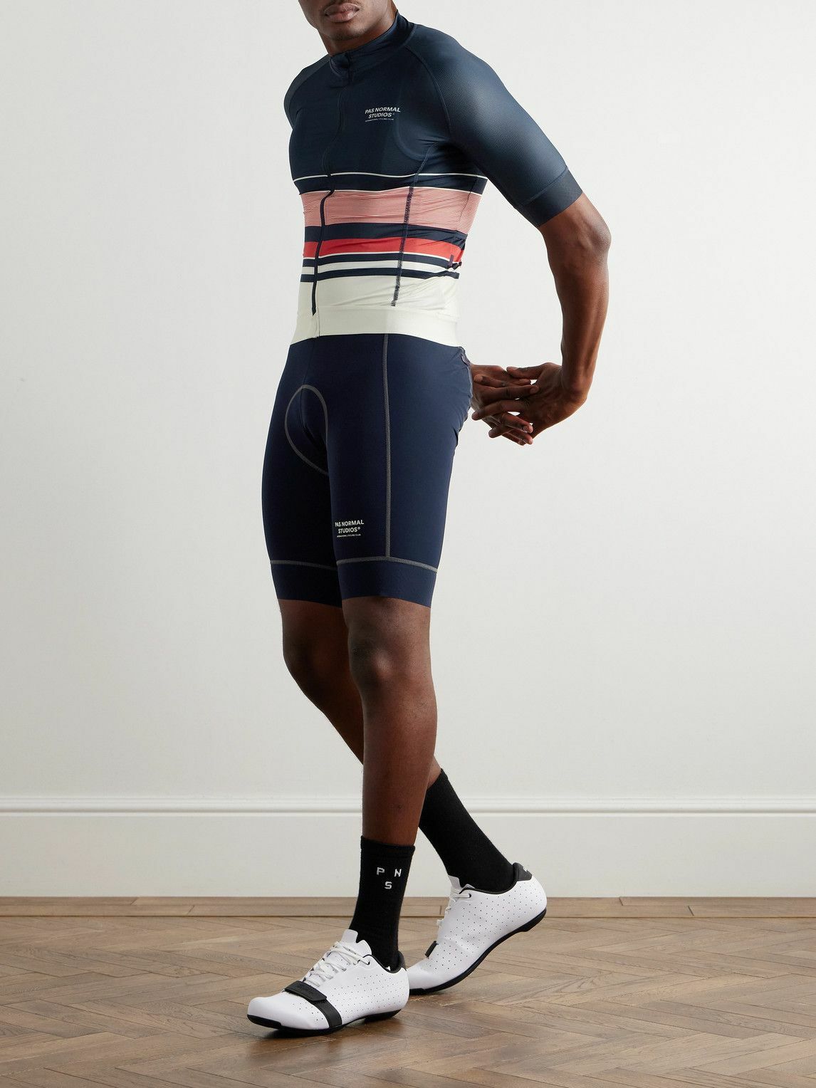 Pas Normal Studios - Mechanism Logo-Print Striped Cycling Jersey - Blue ...