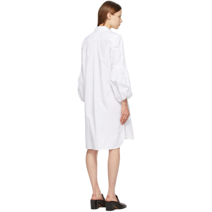 Max Mara White Fedora Balloon Sleeve Dress Max Mara