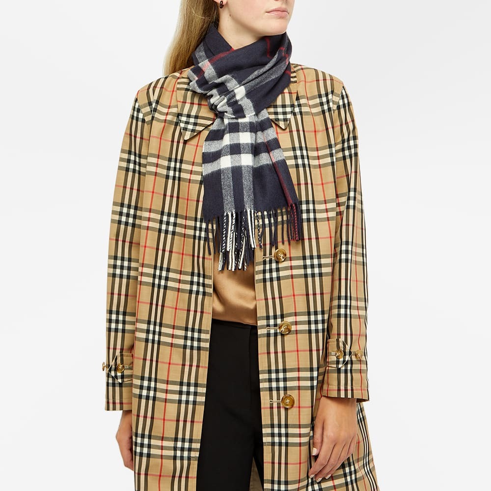 Burberry Women's Giant Checked Scarf in Navy Burberry