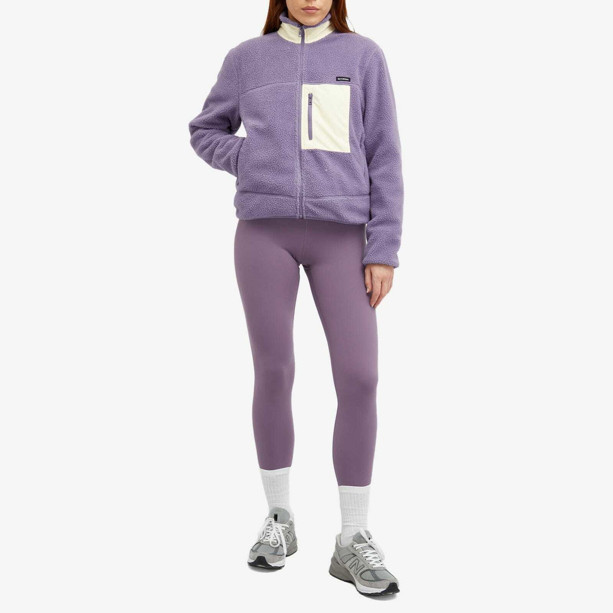 Sporty & Rich Women's Zipped Sherpa Jacket in Eggplant Sporty & Rich