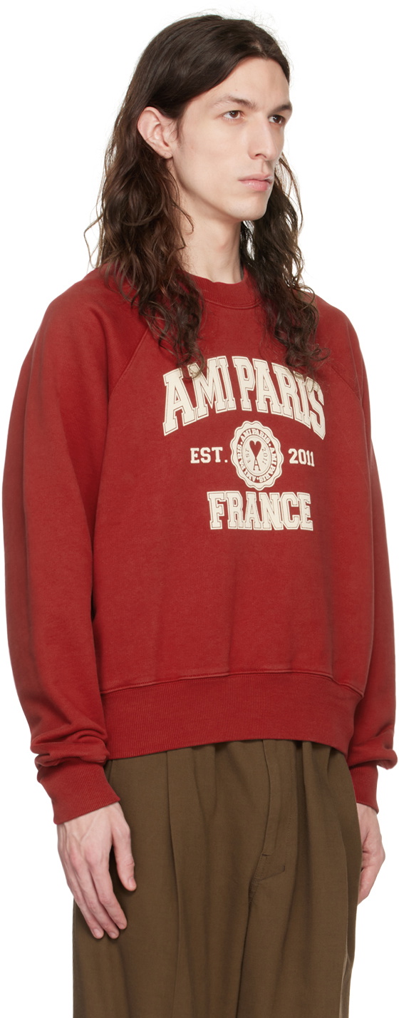 AMI Paris Red 'Paris' Sweatshirt AMI