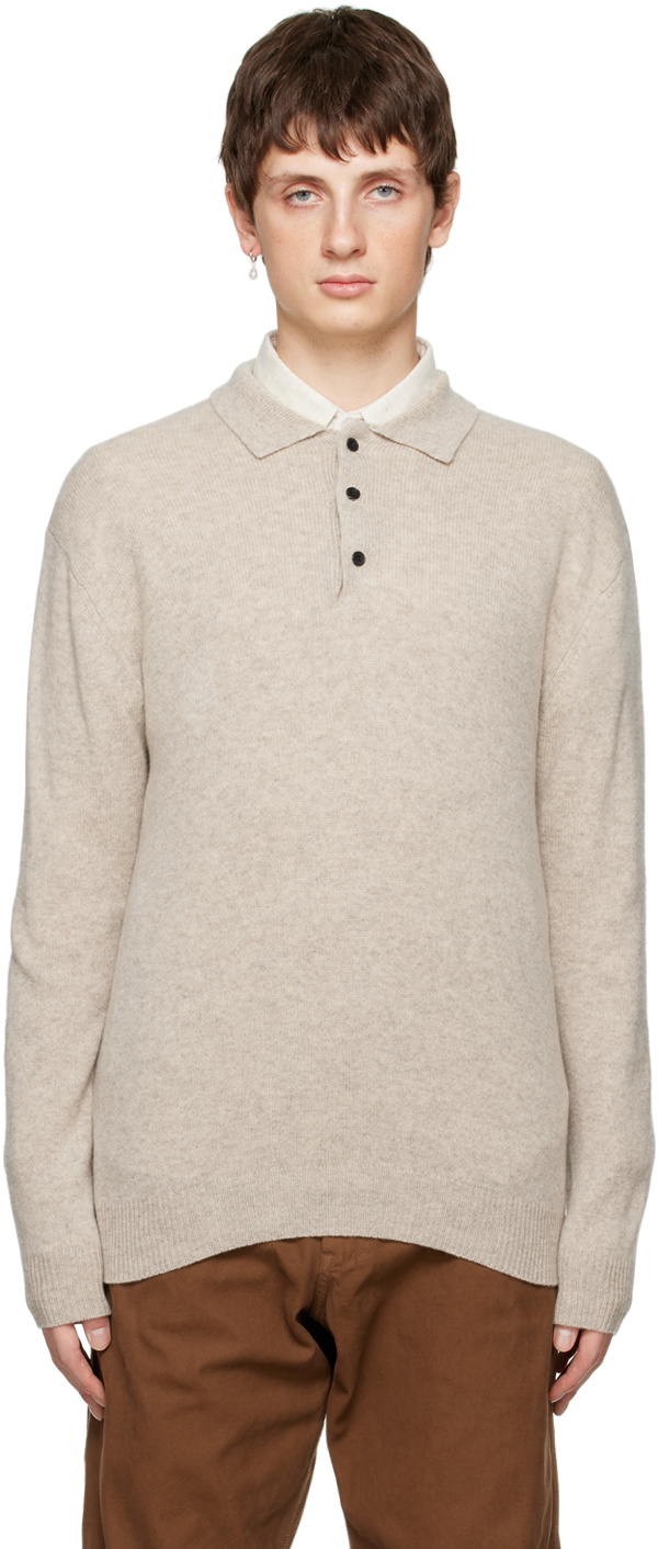 BEAMS PLUS Beige 9G Polo Beams Plus