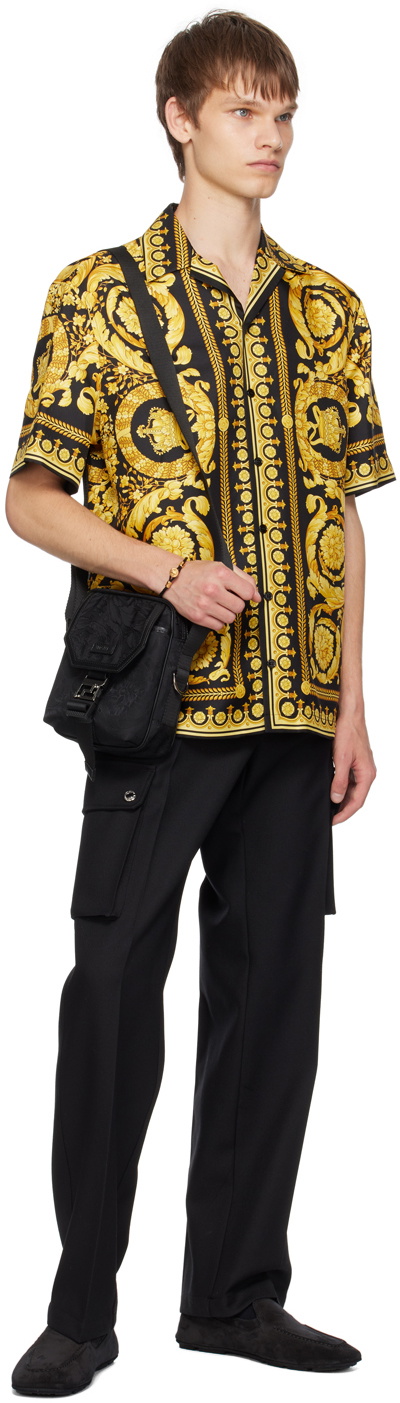 Versace Black Barocco Silk Shirt Versace