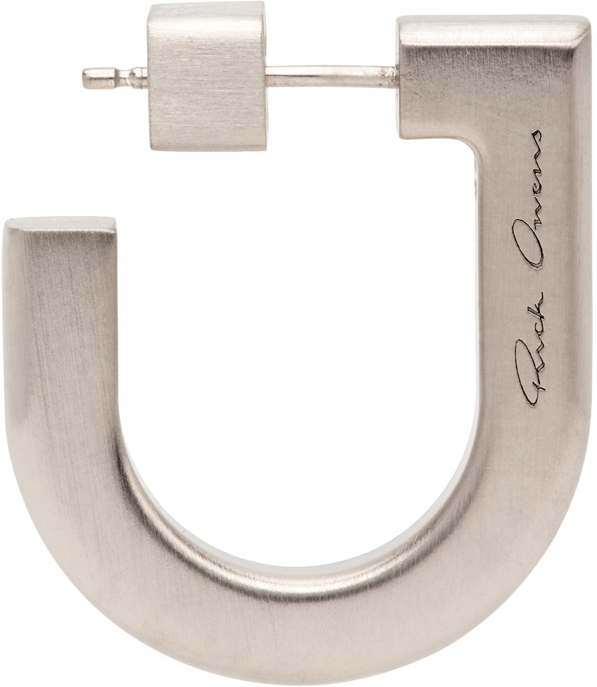 Rick Owens Silver Dring Single Earring Rick Owens