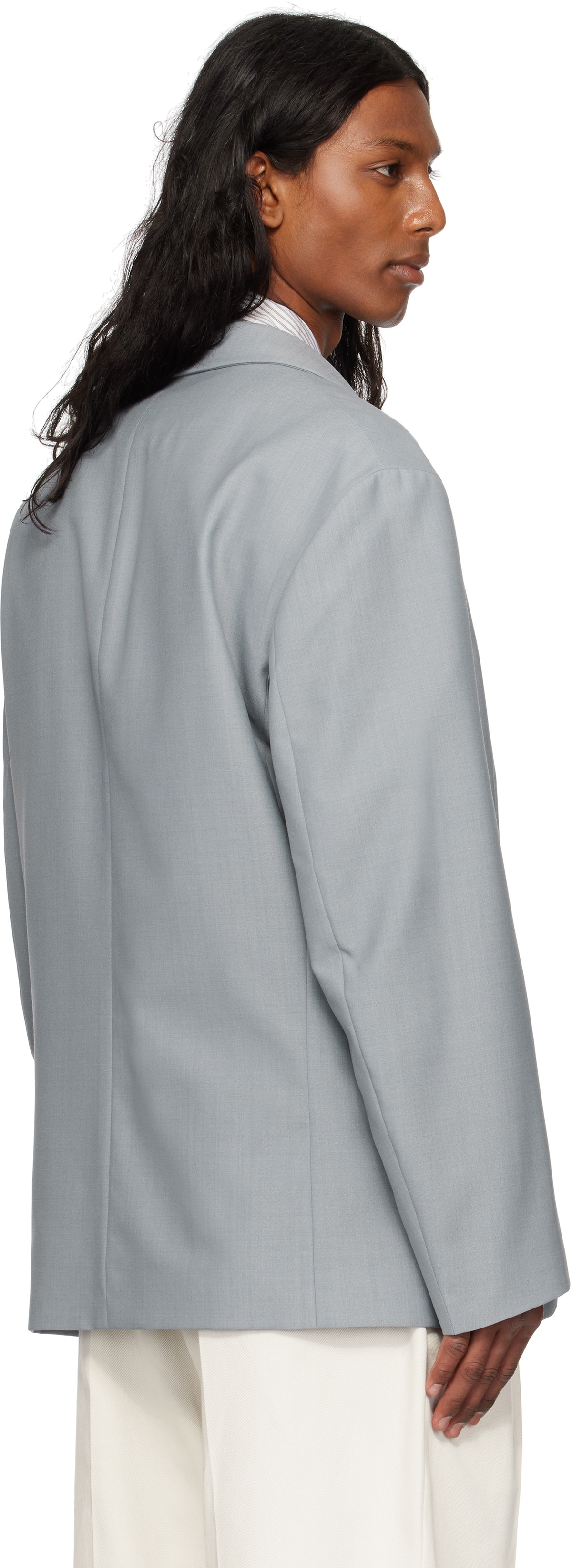 LEMAIRE Blue Soft Double Breasted Blazer Lemaire