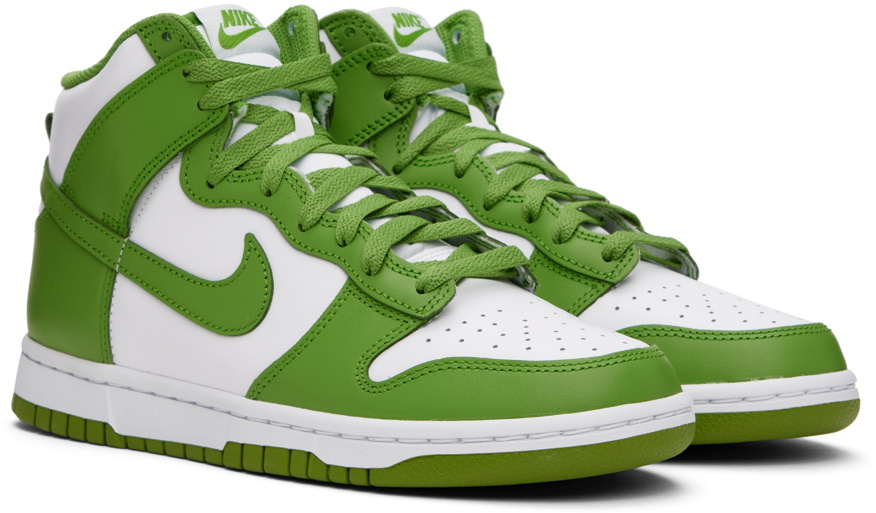 Nike White & Green Dunk High Retro Sneakers Nike