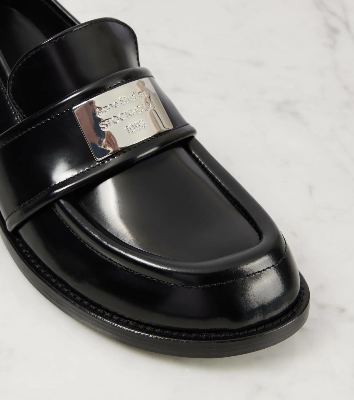 Acne Studios Logo leather loafers Acne Studios