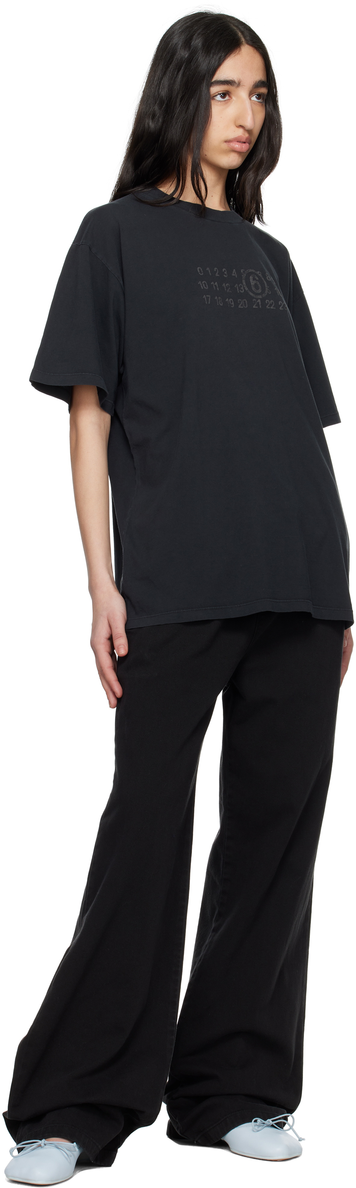 MM6 Maison Margiela Black Basic Jersey T-shirt MM6 Maison Margiela