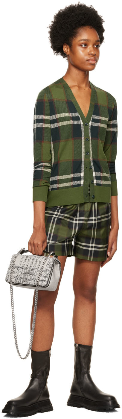 Burberry Green Check Cardigan Burberry