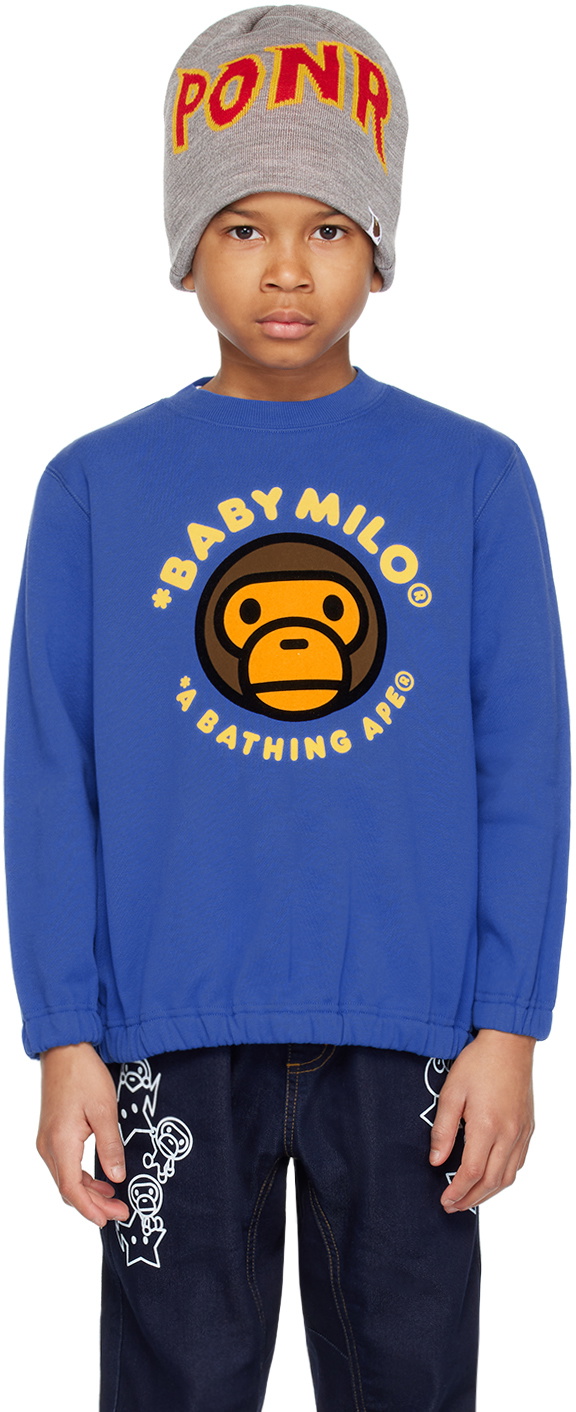 BAPE Kids Blue Baby Milo Sweatshirt A Bathing Ape