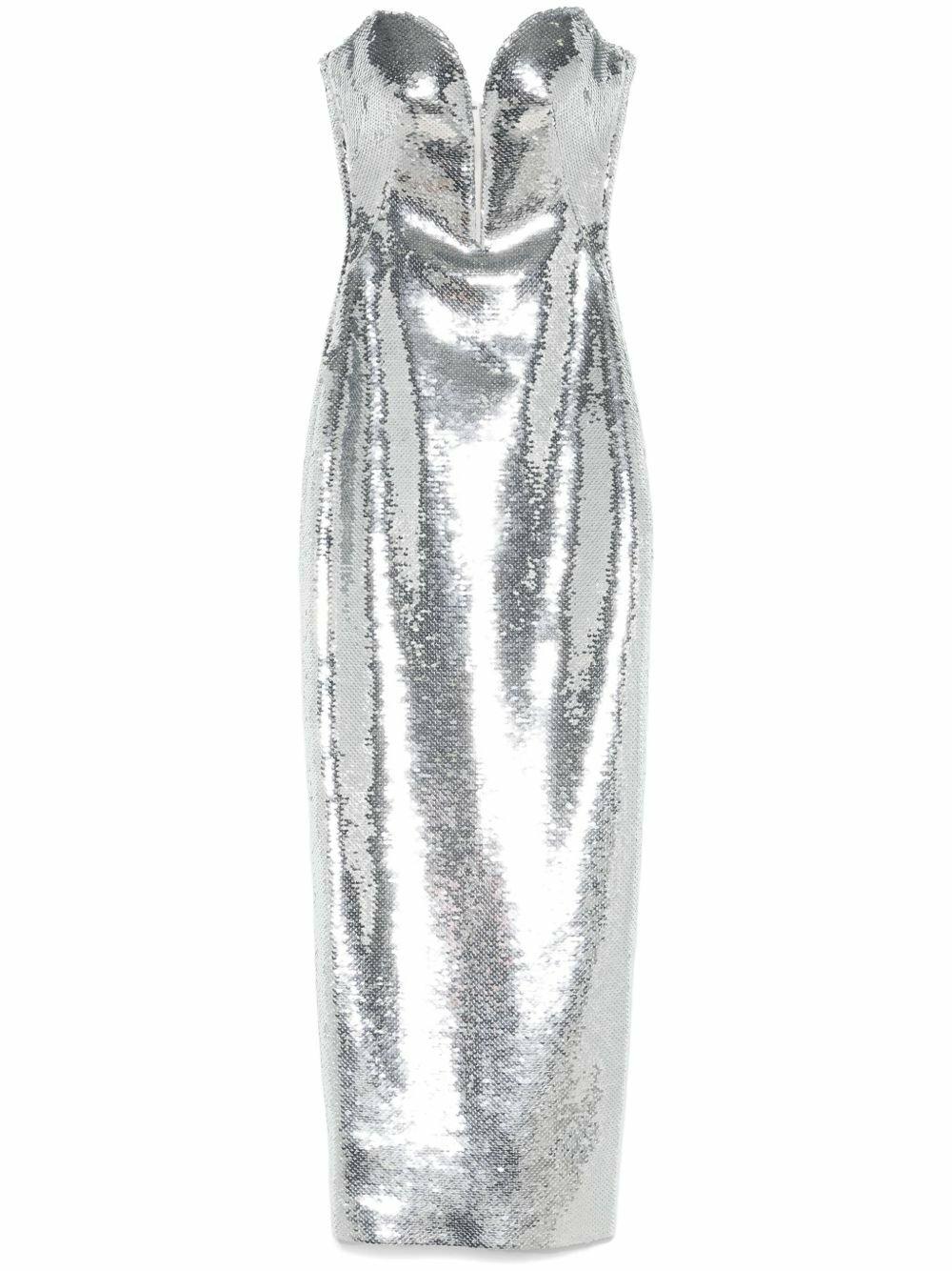 Mônot Silver Sequinned Gown Monot