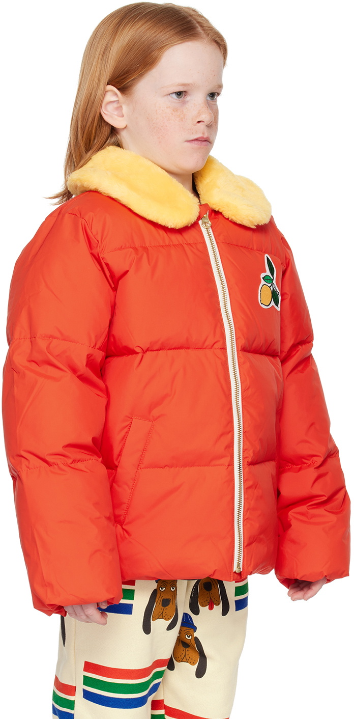 Mini Rodini Kids Red Lemons Puffer Jacket Mini Rodini