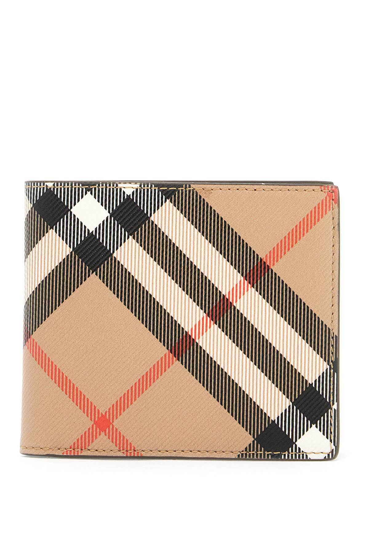 BURBERRY book wallet in coated canvas bi-fold design Beige Burberry