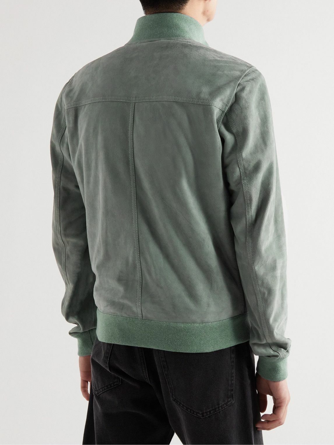 Valstar - Valstarino Slim-Fit Suede Bomber Jacket - Blue Valstarino