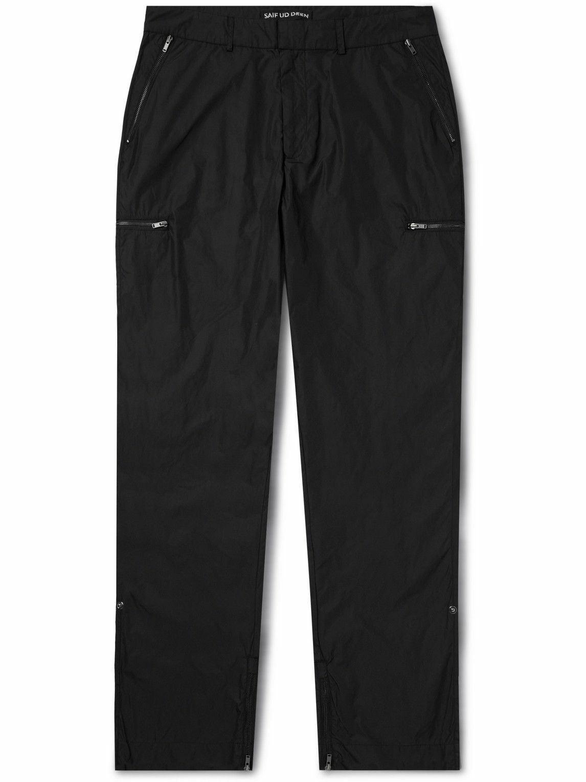 SAIF UD DEEN - Straight-Leg Shell Trousers - Black SAIF UD DEEN