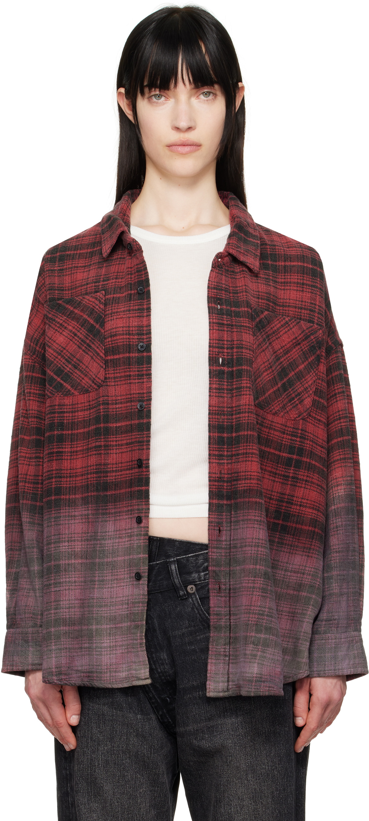 R13 Red Drop Neck Work Shirt R13