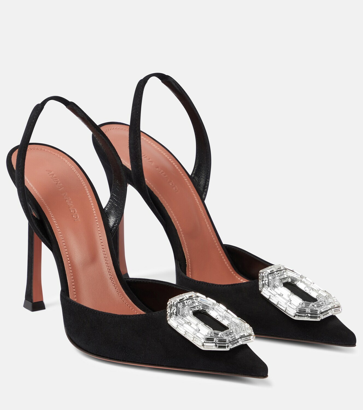 Amina Muaddi - Camelia suede slingback pumps Amina Muaddi