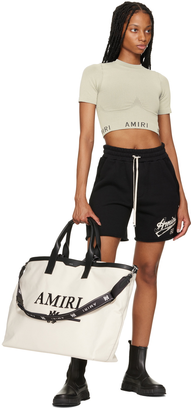 AMIRI Beige Logo Embroidery Tote Amiri