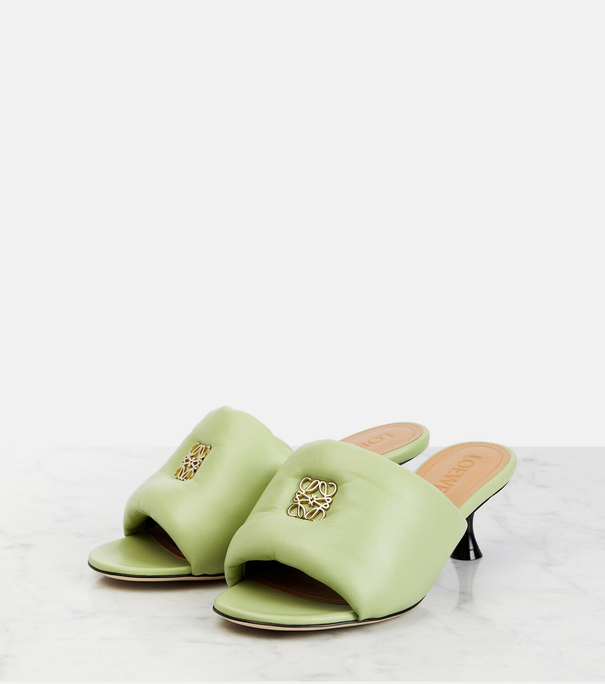 Loewe - Anagram padded leather mules Loewe