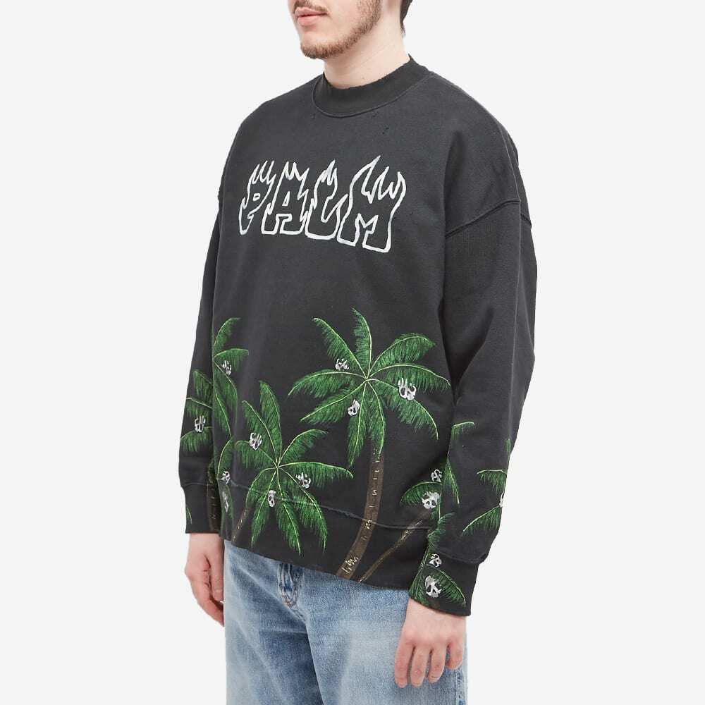 Palm Angels Men's Palms & Skulls Vintage Crew Sweat in Black/Green Palm ...