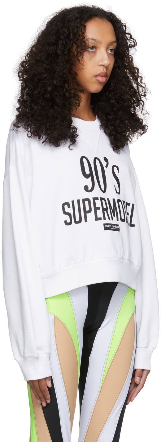 Dolce & Gabbana White '90's Supermodel' Sweatshirt Dolce & Gabbana