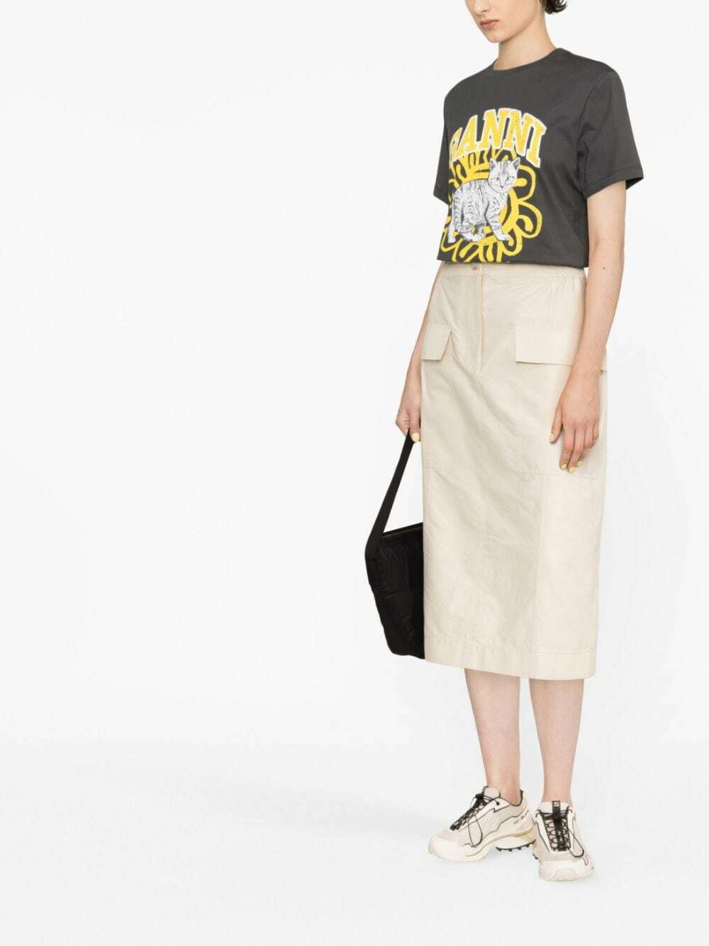 GANNI - Cat Print Organic Cotton T-shirt GANNI