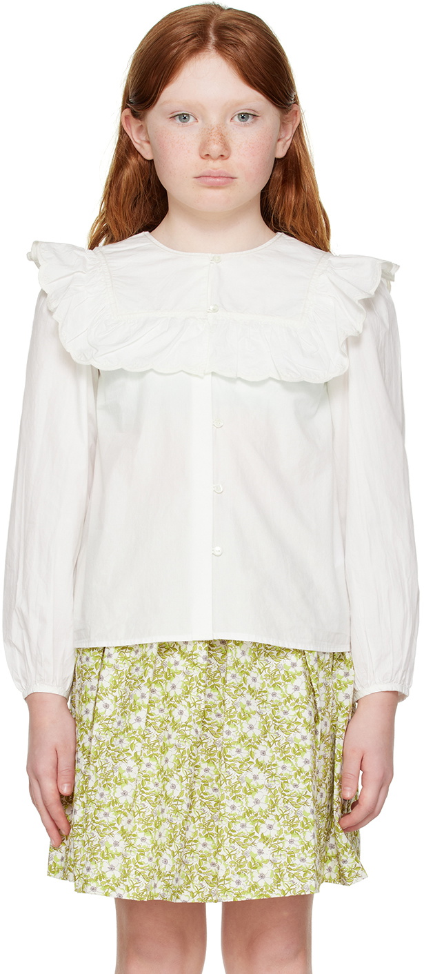 Bonpoint Kids White Cléo Blouse Bonpoint