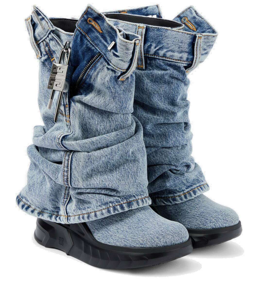 Givenchy Shark Lock Biker denim ankle boots Givenchy