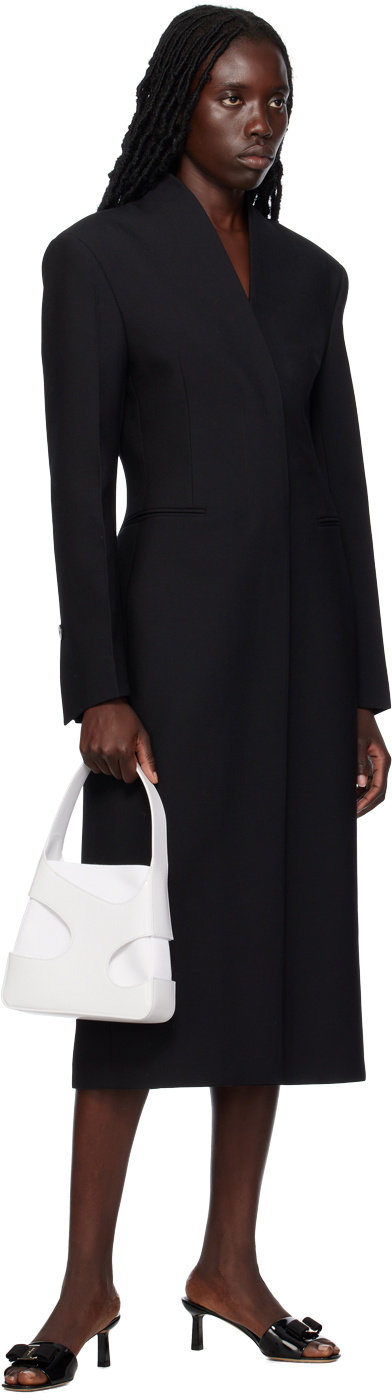 Ferragamo Black Button Coat Salvatore Ferragamo