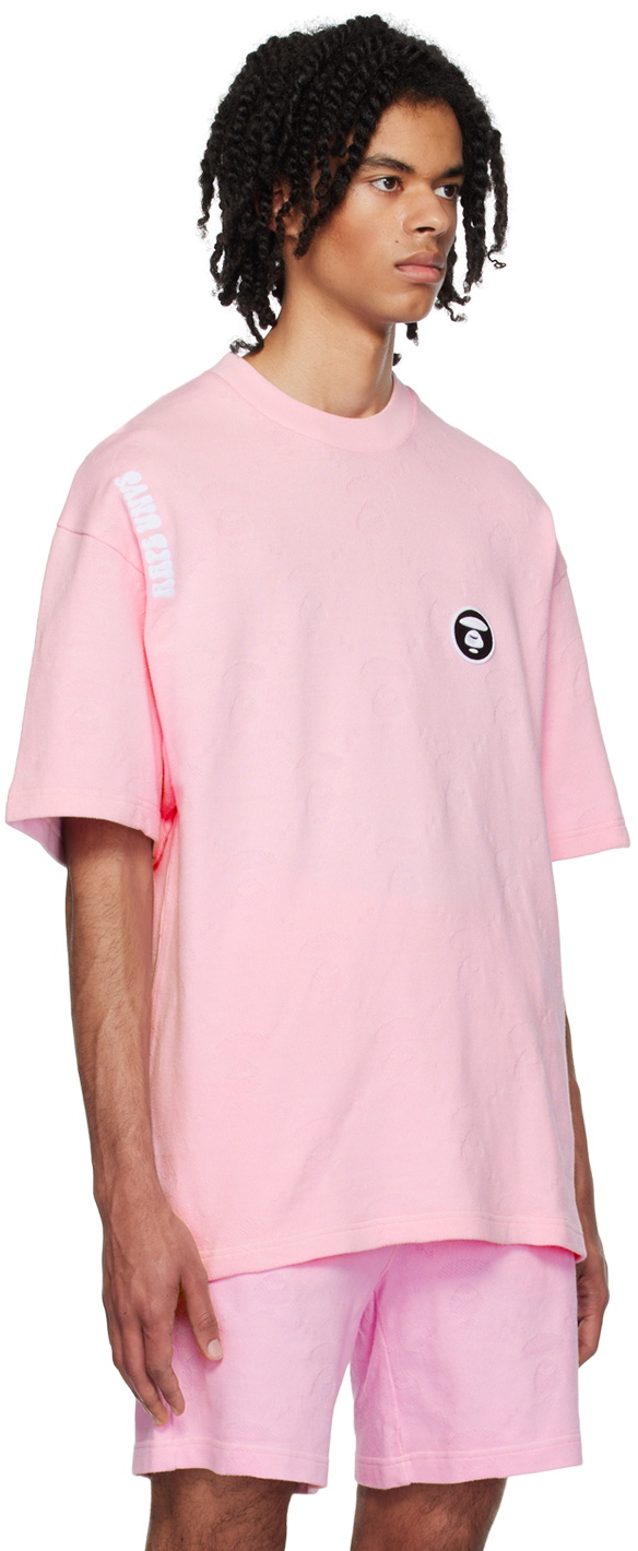 AAPE by A Bathing Ape Pink Embroidered T-Shirt AAPE by A Bathing Ape