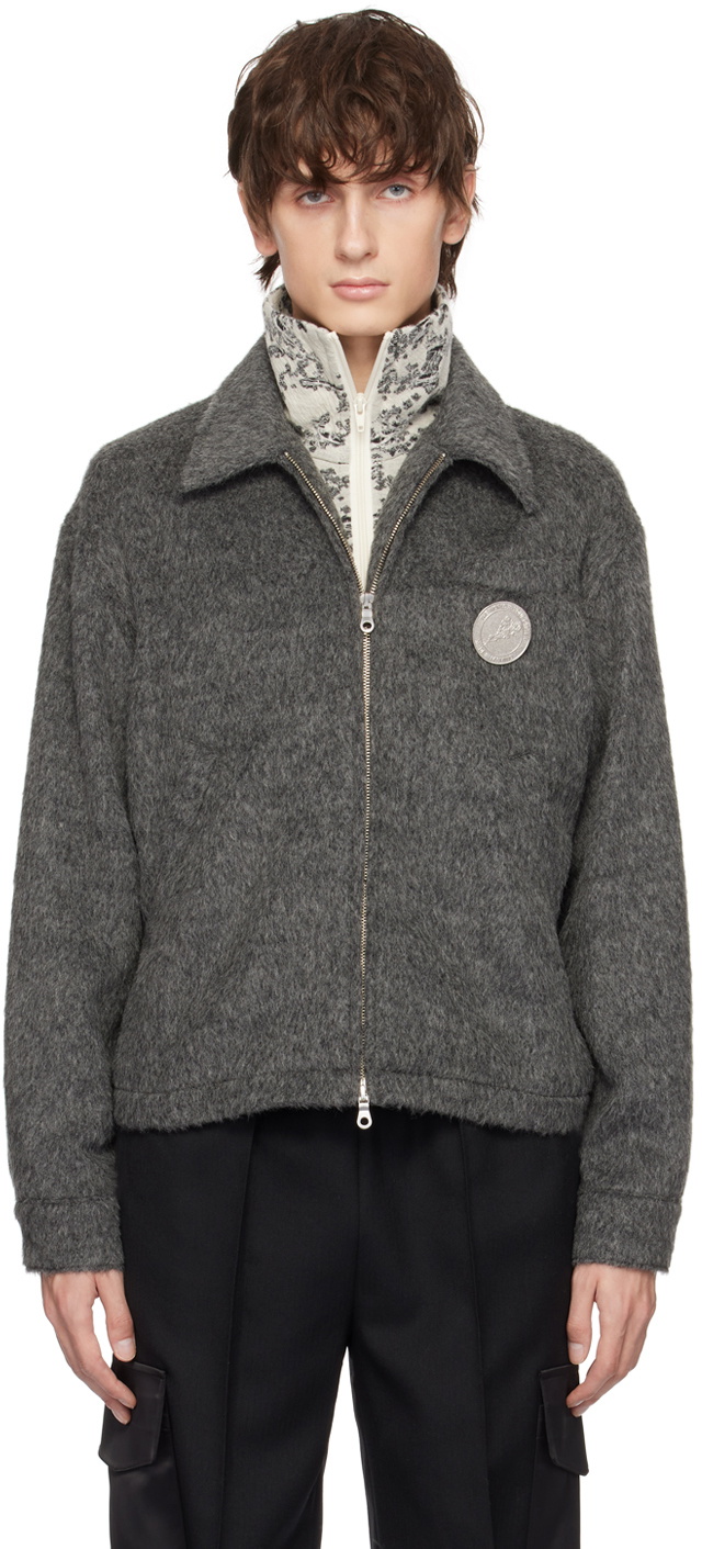The World Is Your Oyster Gray Zip Jacket
