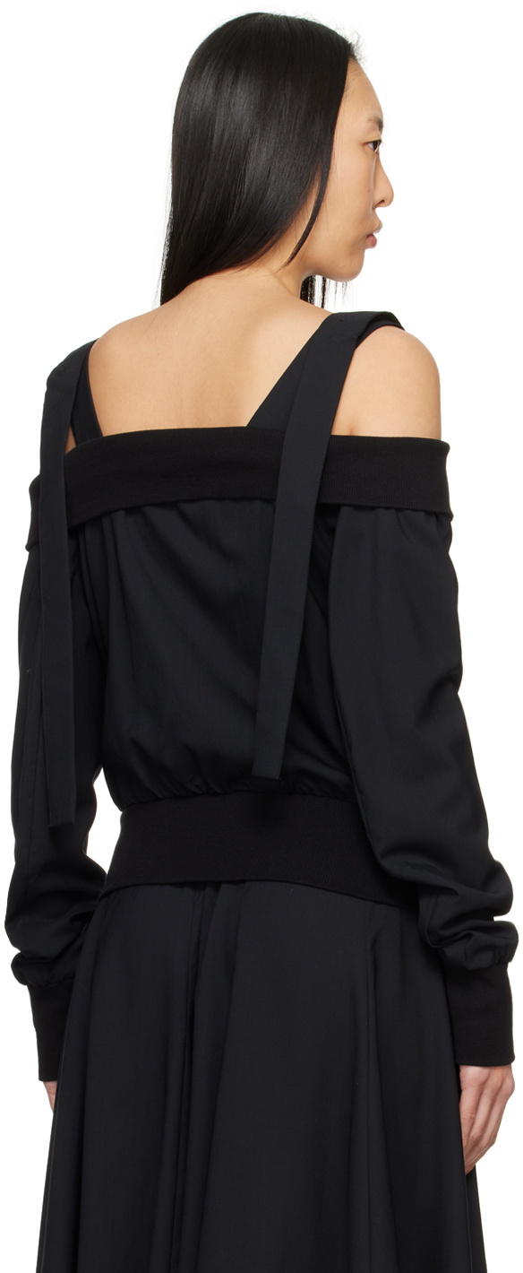 Yohji Yamamoto Black Off-The-Shoulder Jacket Yohji Yamamoto