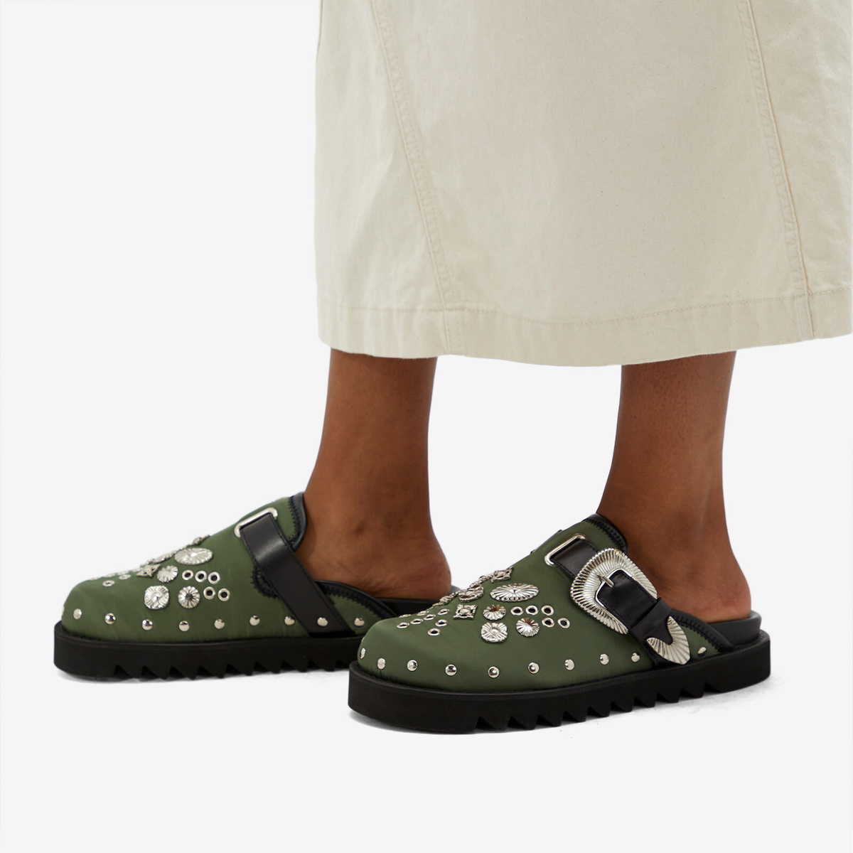 Toga Pulla Women's Nylon Loafer in Green Toga Pulla