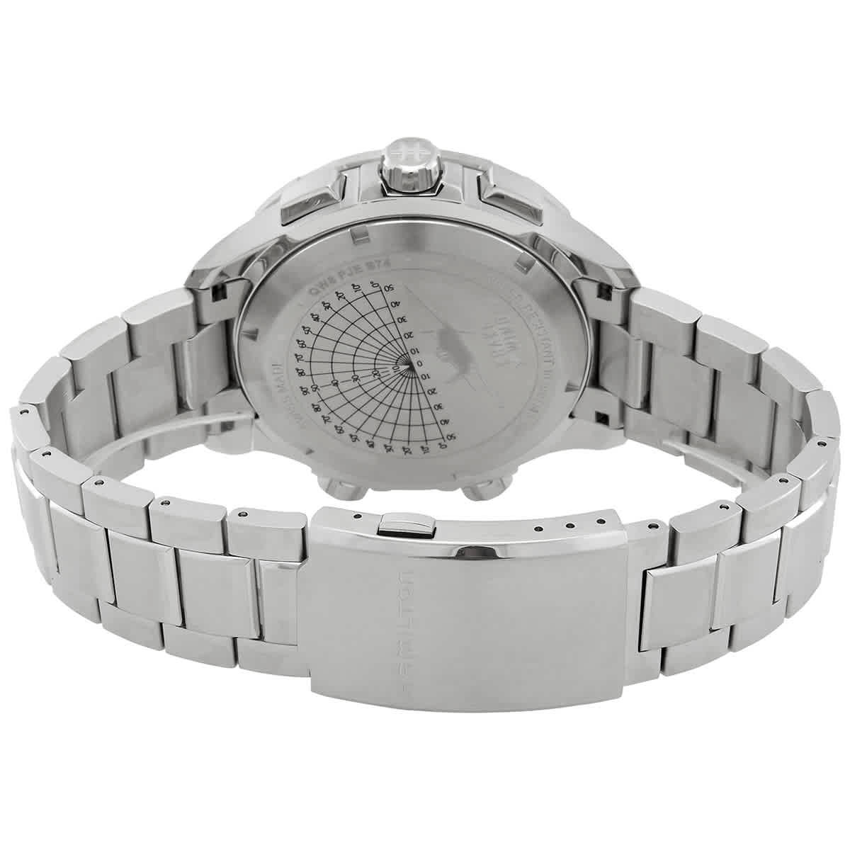 Hamilton Khaki Aviation Chronograph GMT Quartz Green Dial Mens Watch ...