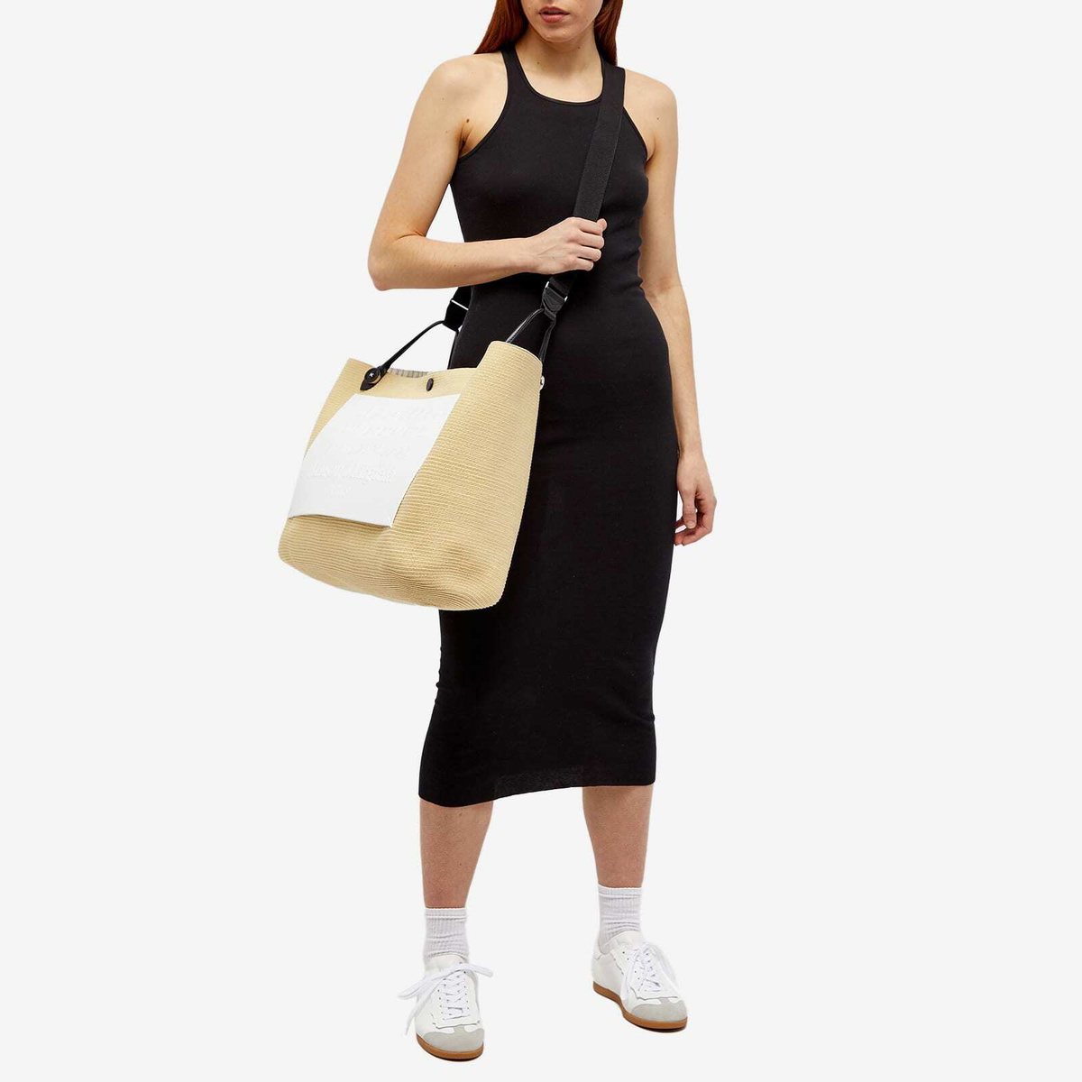 Maison Margiela Women's XL Logo Tote in Natural/White Maison Margiela