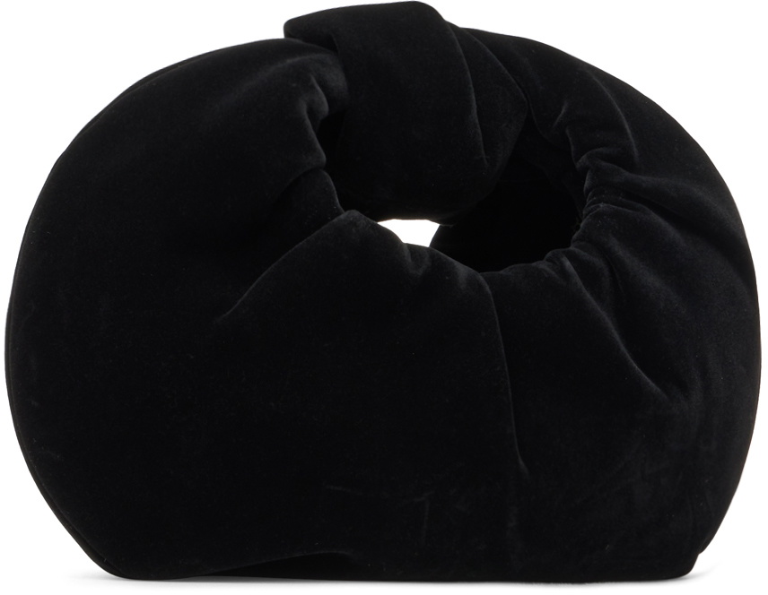 GIA STUDIOS Black Mini Velvet Croissant Bag GIA STUDIOS