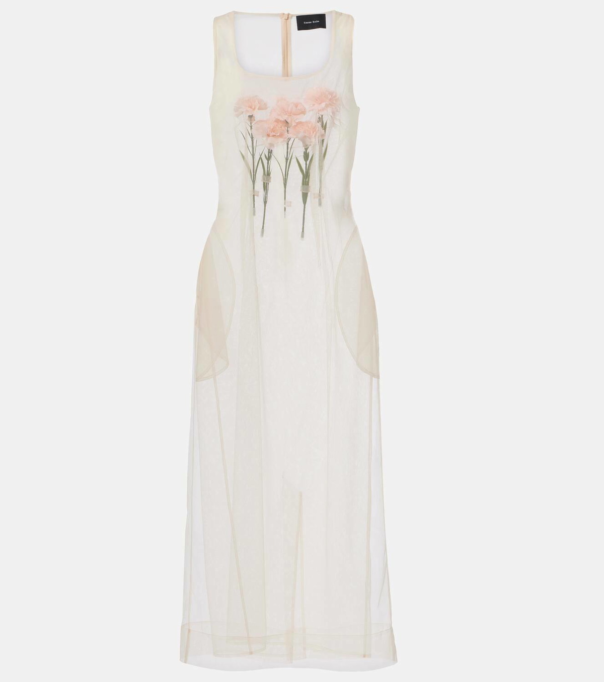 Simone Rocha Floral-appliqué tulle midi dress Simone Rocha