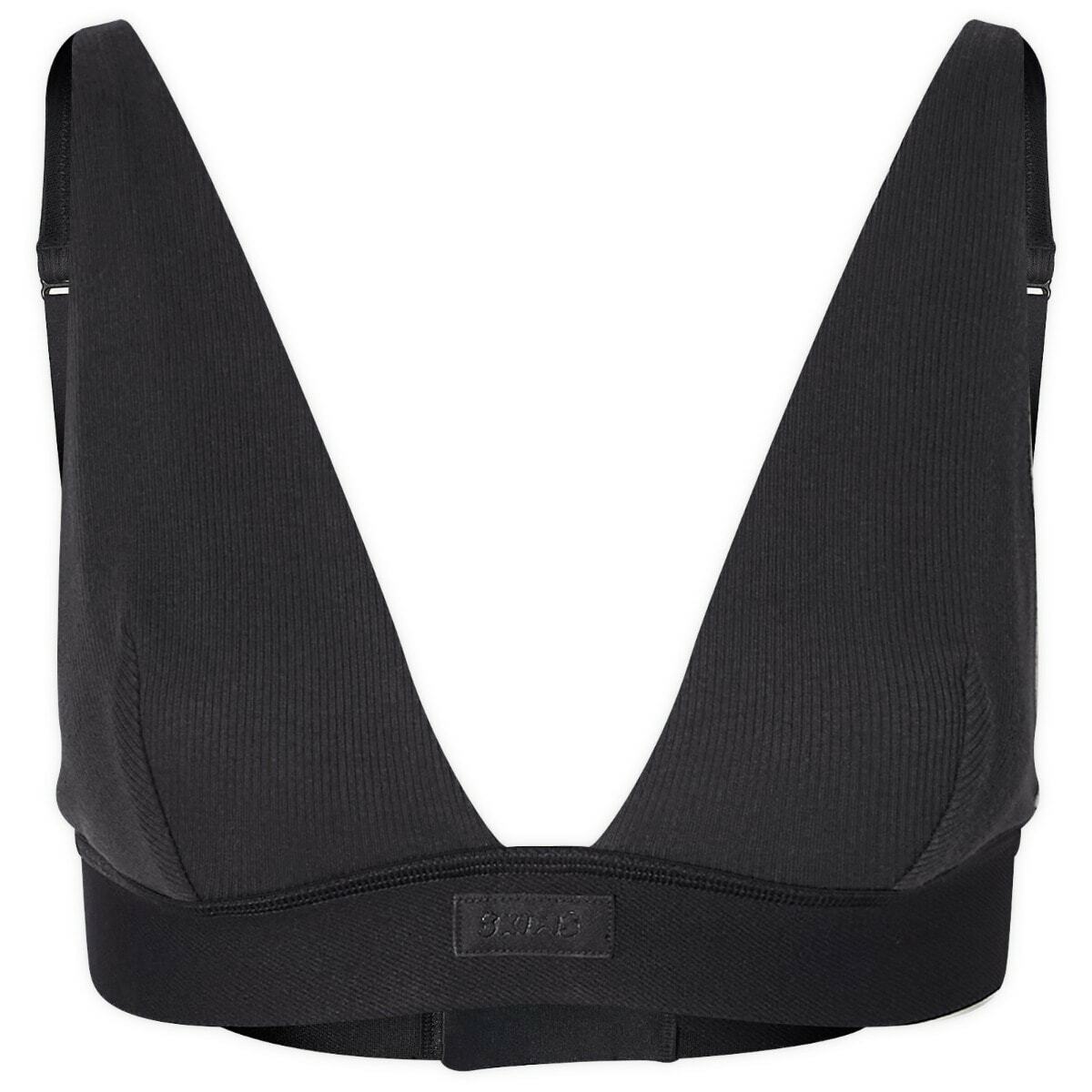 SKIMS Women s Cotton Rib Plunge Bralette In Soot SKIMS
