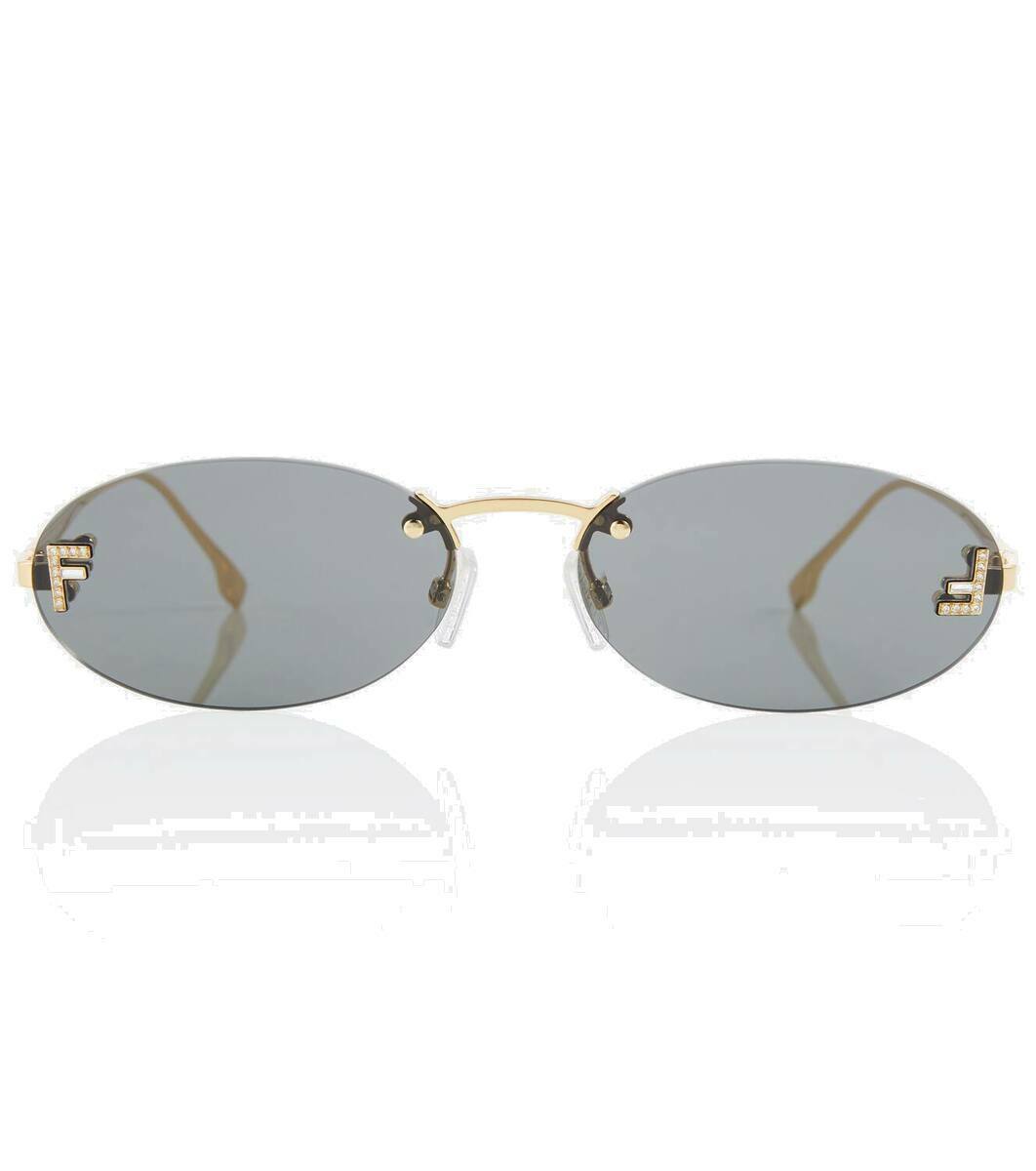 Fendi Fendi First embellished oval sunglasses Fendi